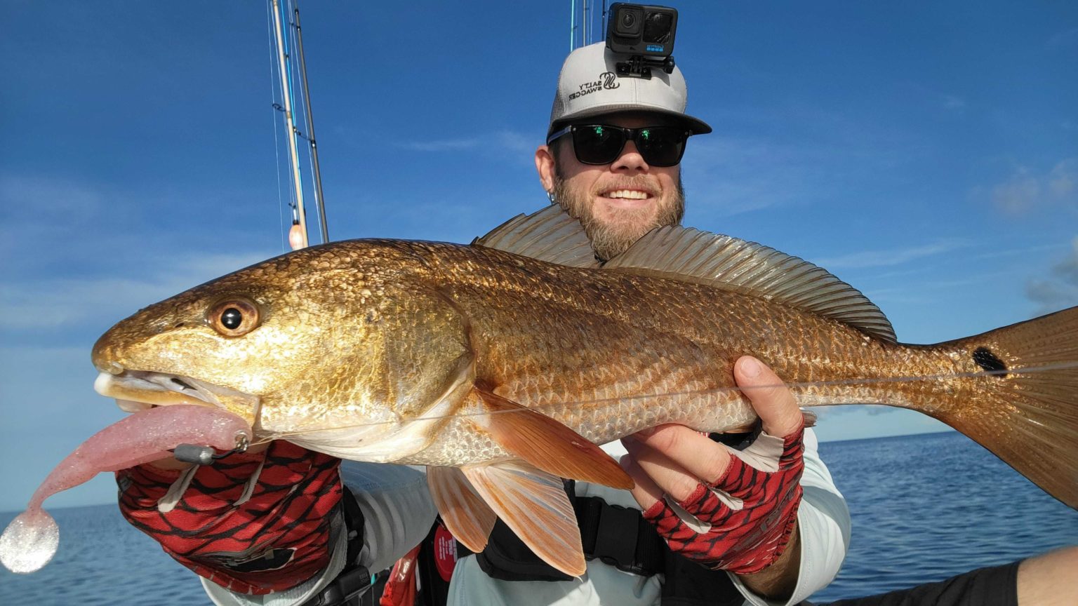 First Redfish On The NEW F.R.E.D. Lure Profiles