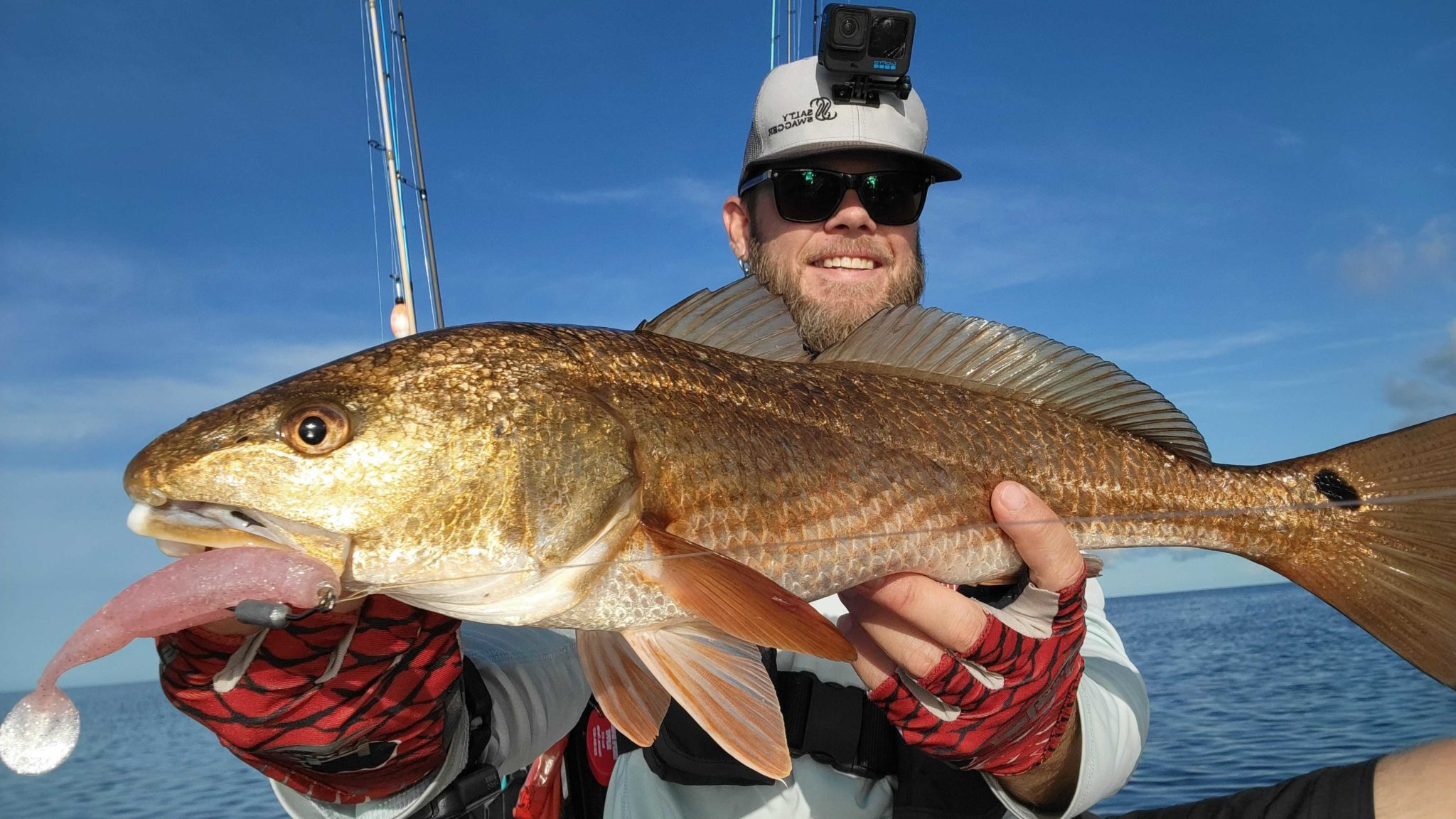 First Redfish On The NEW F.R.E.D. Lure Profiles